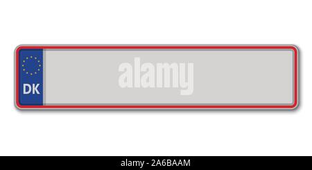 Danish Car number plate . Vehicle registration license of Denmark ...