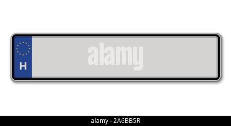 Car number plate of Hungary. Vehicle registration license. European ...