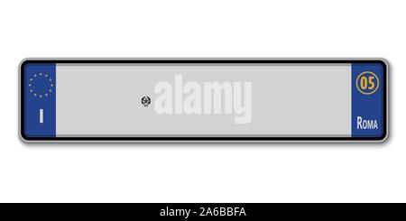 Italy car plate. Vehicle registration number Stock Vector Image & Art ...