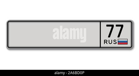 Russian license number plate, Vehicle registration number. Blank sign ...