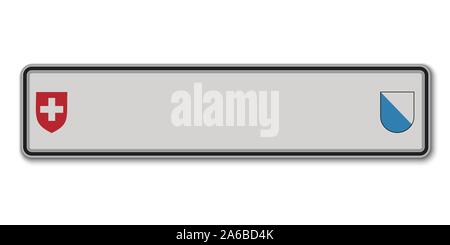 Switzerland car license plate, European country, letters, numbers and ...