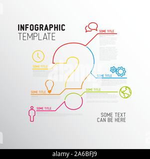Vector Question Mark Infographic report template made from thick marker ...
