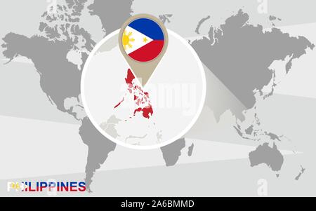 Philippines map. National map of the world. Gray colored countries map ...