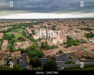 Ferrara city walls and bastions aerial view Emilia Romagna Italy Stock ...