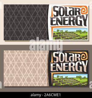 Vector banners for Renewable Energy with copy space, array solar panels ...