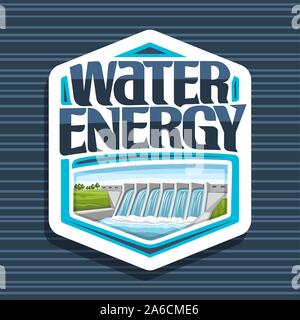 Hydro power icon logo sign vector outline in black and white color ...