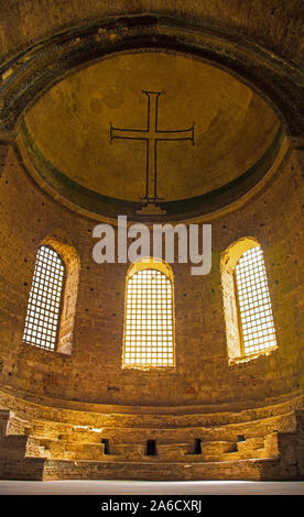The interior of the sixth century Hagia Eirene showing a huge net ...