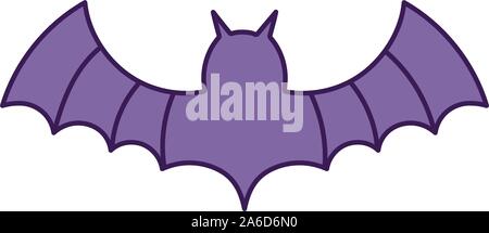 purple bat open wings on white background vector illustration Stock ...