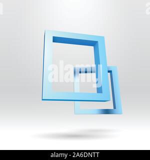 Two blue rectangular 3D frames Stock Vector Image & Art - Alamy