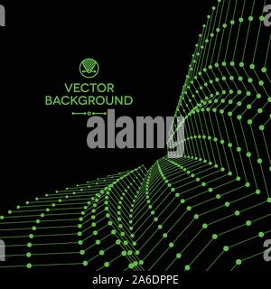 Wavy grid made of connected dots with signs Stock Vector Image & Art ...