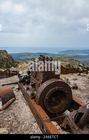 Rusty old mining and quarrying equipment on Muckish mountain, County ...