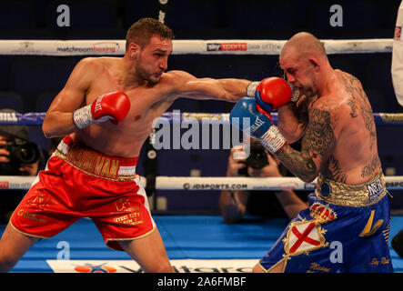 Denis Radovan (right) during his bout with Luke Blackledge (left) at ...