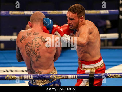 Denis Radovan (right) during his bout with Luke Blackledge (left) at ...