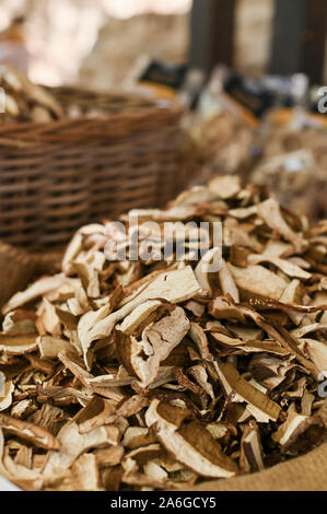 Some homemade Dried Porcinis as detailed close-up shot, selective focus ...