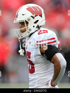 October 26, 2019: safety Eric Burrell (25) of the Wisconsin Badgers ...