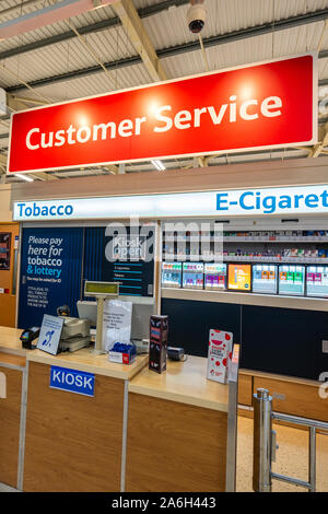 The customer service desk at Tesco Express in Longton, serving ...