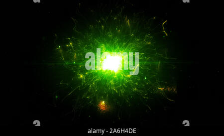 Green particles star magic tunnel 3d illustration background wallpaper ...