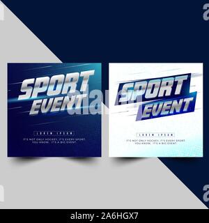 two option sport event poster or banner design with an elegant metallic ...