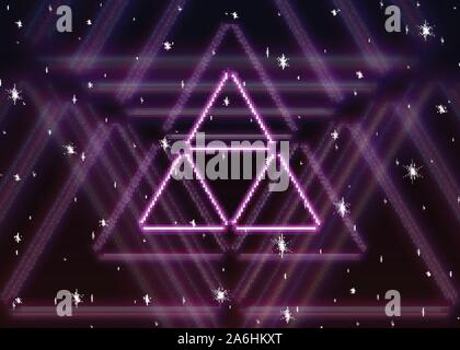 Magic triangle symbol spreads the shiny mystic energy in spiritual ...