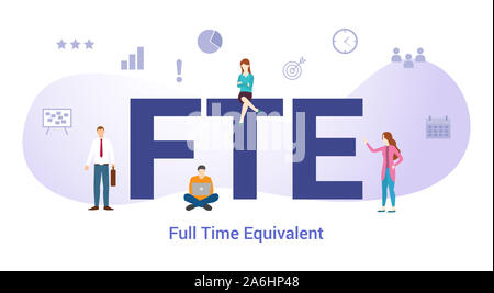 FTE Full time equivalent symbol. Concept words FTE Full time equivalent ...