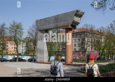 Lithuania, Klaipeda. Monument Arch in honor of the 80 anniversary of ...