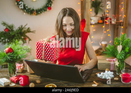 Winter holidays and shopping concept. Cheerful african american man in ...