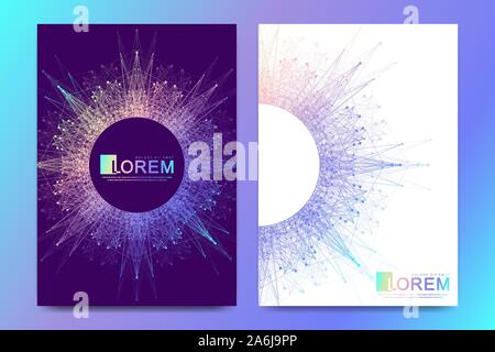 Data analytics brochure flyer design template with abstract photo ...