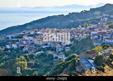 Small towns Marathokambos, Platanos, Voutliotes and Koumaiika on the ...