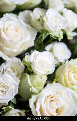 Variety of white roses in beautiful bouquet Stock Photo - Alamy