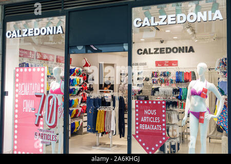 Calzedonia fashion store entrance in Leonardo shopping center in Rome ...