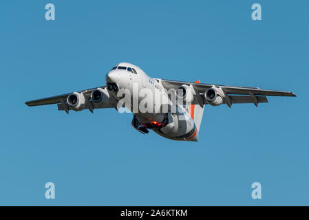 JOTA Aviation BAE Avro RJ85 taking off at London Southend Airport ...