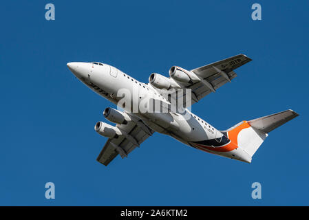 JOTA Aviation BAE Avro RJ85 taking off at London Southend Airport ...