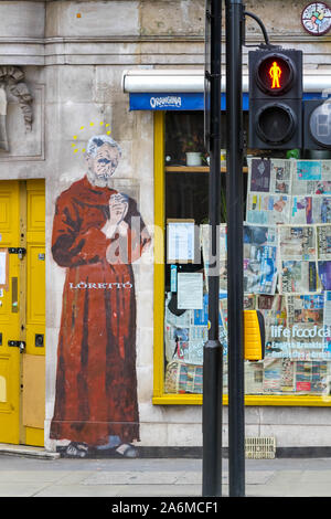 Satirical Stencil Graffiti of Jeremy Corbyn as a Monk in Central London ...