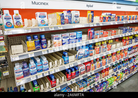 Mucinex products on display at a Walgreens Flagship store Stock Photo ...