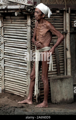 An elderly man from the ethnic Murong (also known as Mro or Mru ...