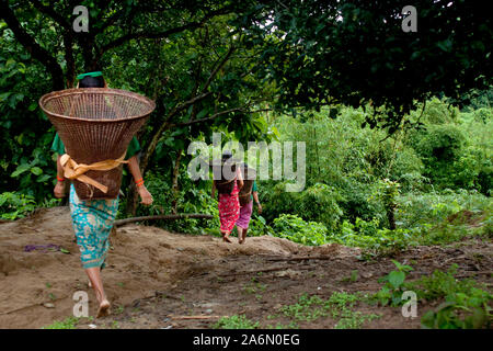 Three women from the ethnic Murong (also Mro or Mru) community, in Lama ...