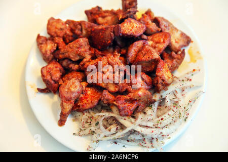 Turkish liver kebab (Ciger Kebab) on the dinner plate Stock Photo - Alamy