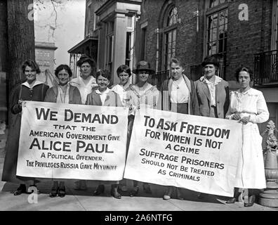 Woman Suffrage Banners - Woman Suffrage Movement ca. 1917 Stock Photo ...