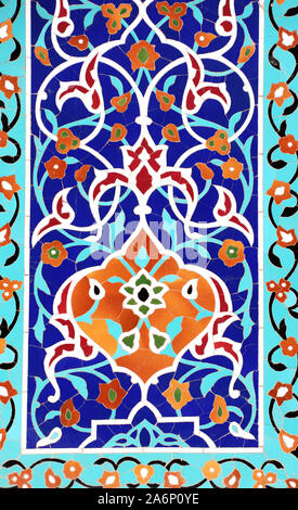Detail of traditional persian mosaic wall with geometrical and floral ...