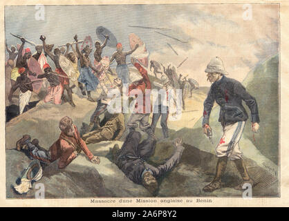 The Massacre of an English Mission in Benin, 1897. Artist: F Meaulle ...