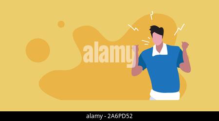 Furious screaming man. Emotional scream of a man with open shouting ...