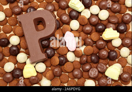 Typical dutch sweets: chocolate pepernoten (ginger nuts) for a ...