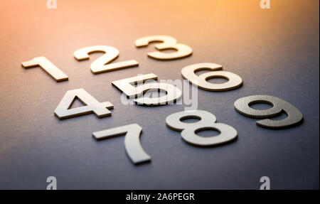 Mathematics background made with solid numbers - Closeup view Stock ...