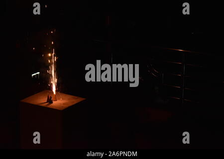 Flower pot Diwali firework tree sparks fire Diwali festival is ...