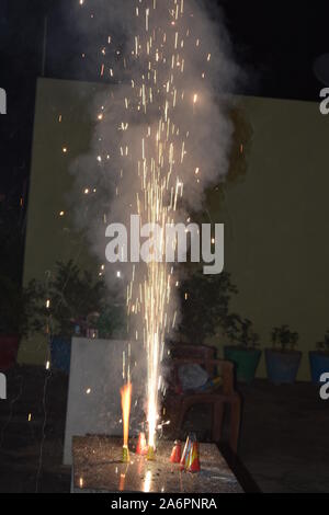 Flower pot Diwali firework tree sparks fire Diwali festival is ...