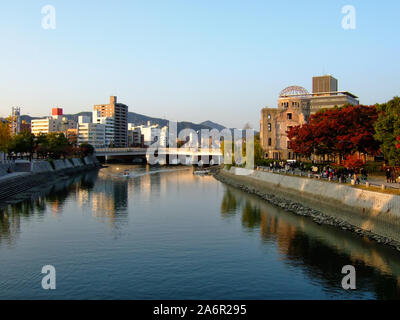 The Ota rivet with the Aioi Bridge, the aiming point for the Atomic ...