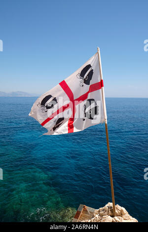 Sardinian flag - Four Moors Flag / flag of the Four Moors flying on the ...