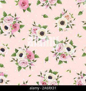 Texture of pink rose flower beautiful, seamless vintage floral pattern ...
