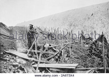 German soldier at a barbed wire fence, 1916 Stock Photo - Alamy