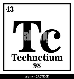 Tc Technetium Chemical Element Periodic Table. Single vector ...
